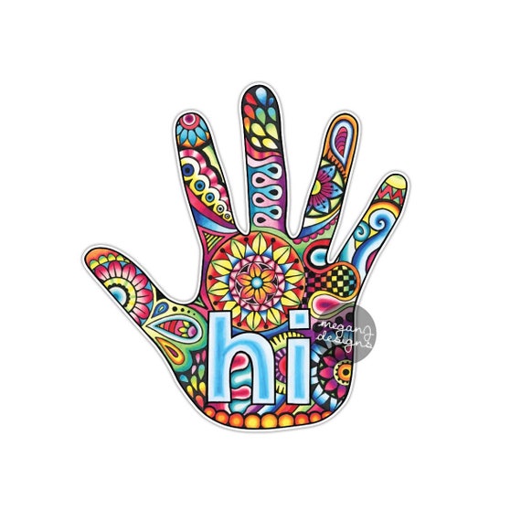 High Five Hand Sticker Decal Multicolor Car Decal Laptop Decal | Etsy