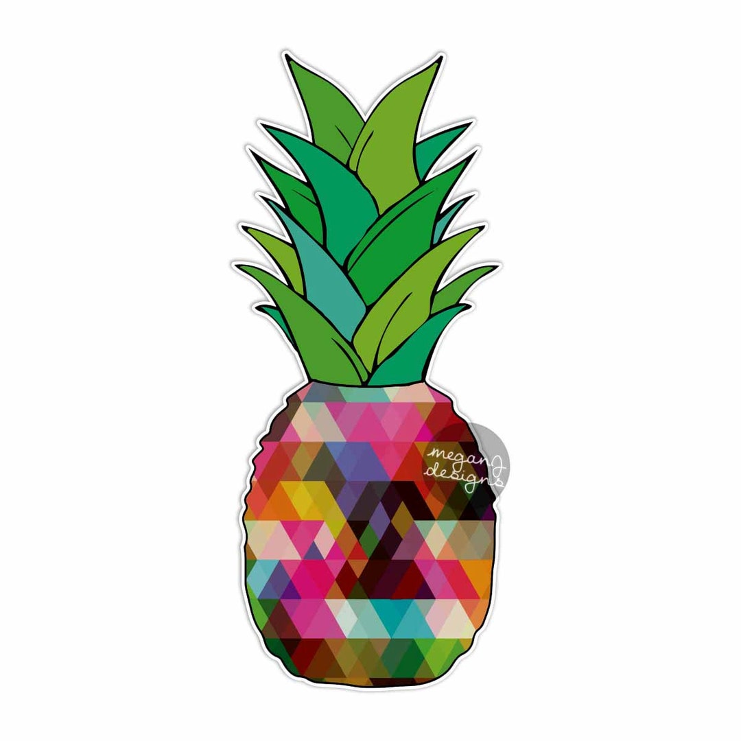 Pineapple Sticker - Colorful Geometric Car Decal Vinyl Bumper Sticker ...