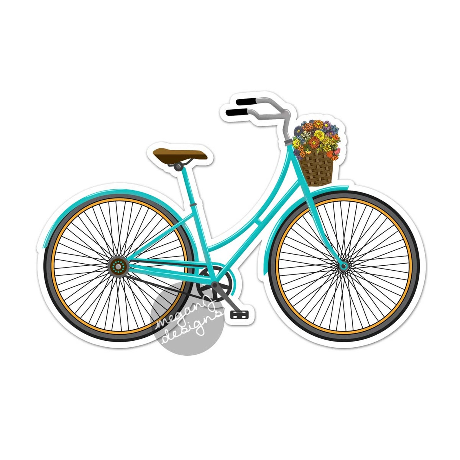 Bicycle Car Decal Colorful Vintage Retro Bike Bumper Sticker - Etsy Israel