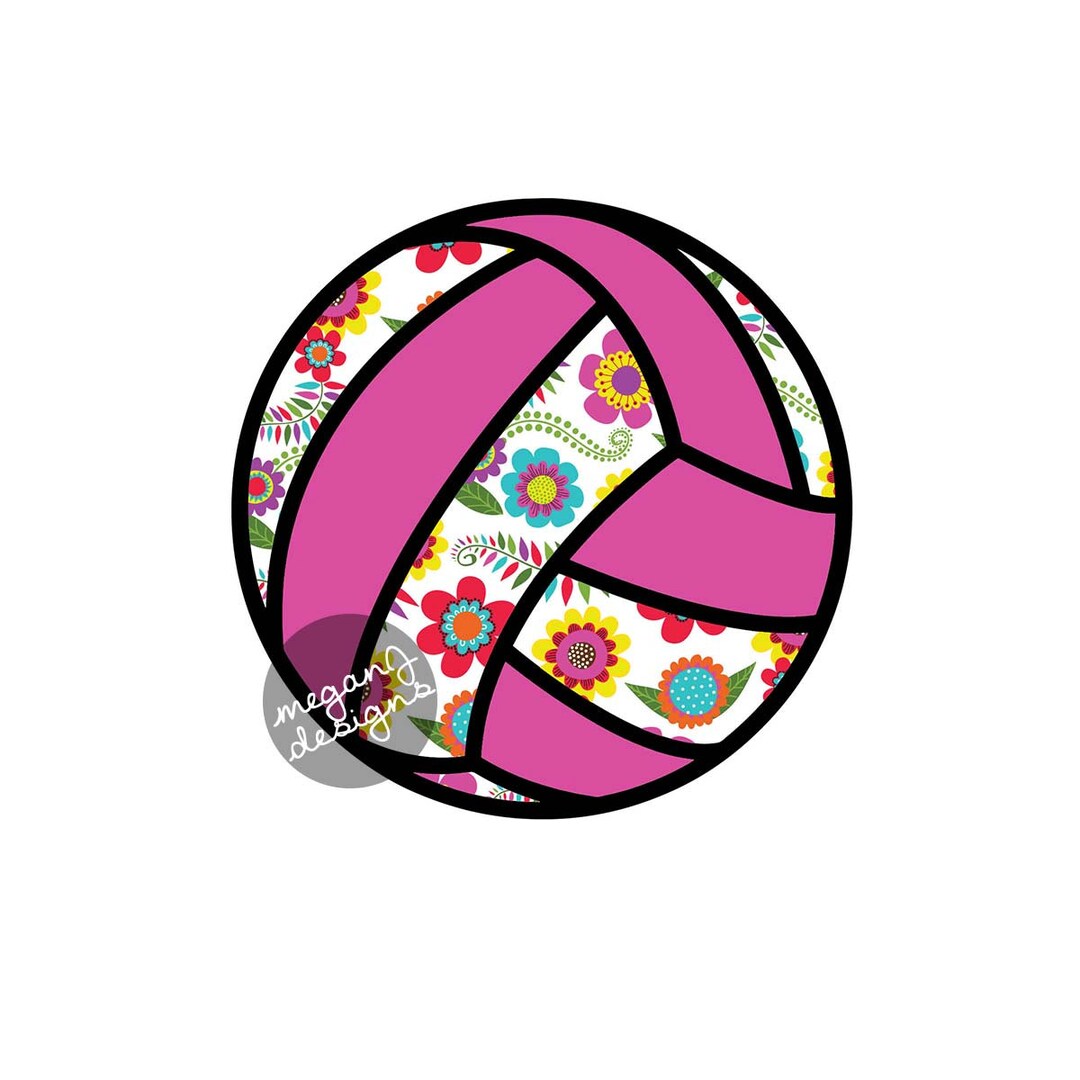 Volleyball Car Decal Colorful Flower Sports Bumper Sticker Teal ...