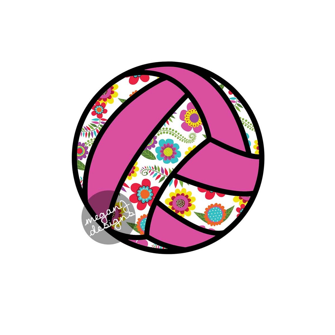 Volleyball Car Decal Colorful Flower Sports Bumper Sticker | Etsy