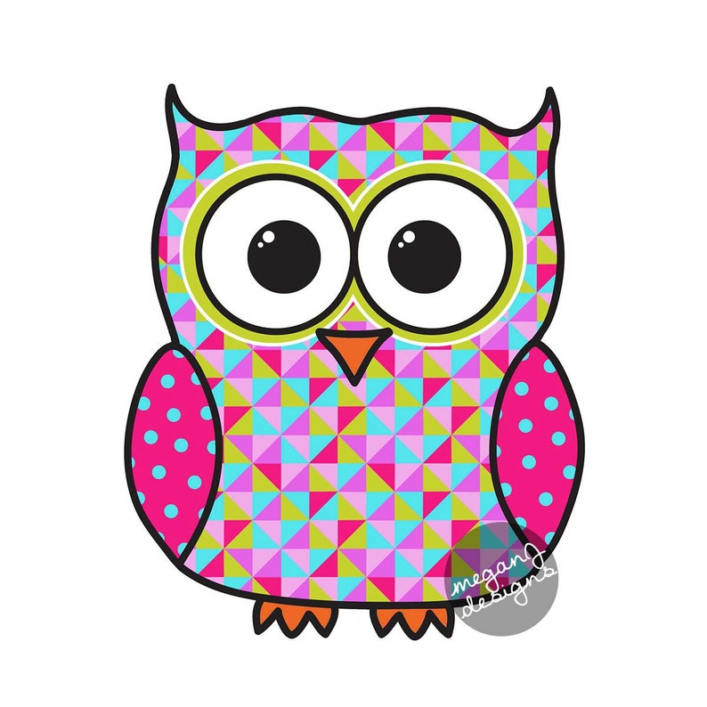 Colorful Owl Car Decal Sticker: Geometric Triangle Pattern Cute Owl ...