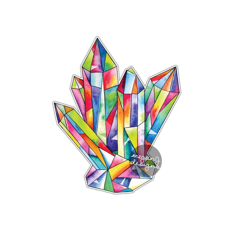 Quartz Crystal Sticker Colorful Cute Car Decal Laptop Decal | Etsy