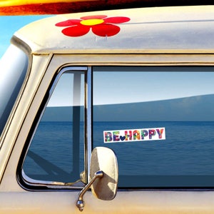 Be Happy Sticker - Colorful Watercolor Inspirational Car Decal Laptop ...