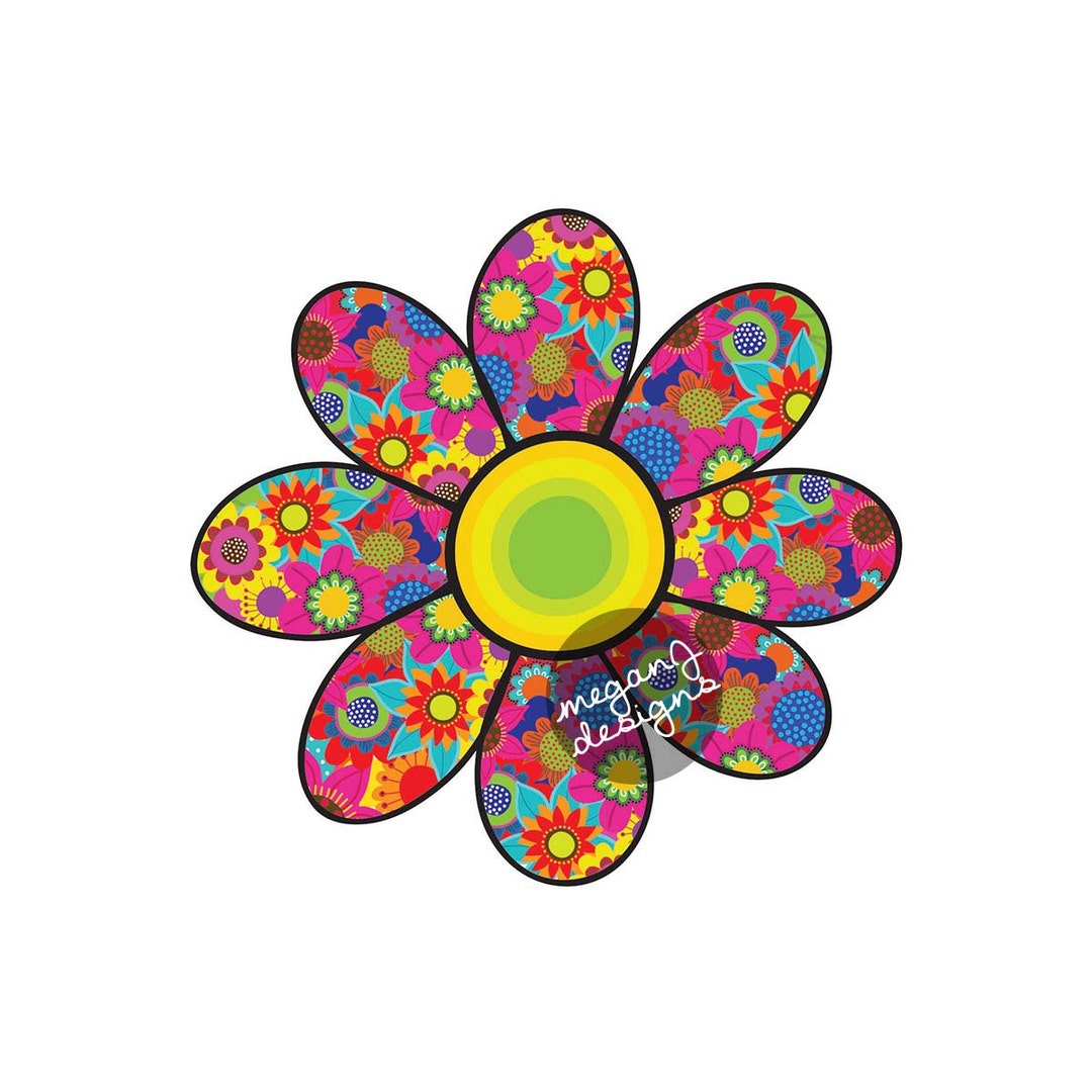 Fiore auto Decal Daisy carino colorato floreale Bumper - Etsy Italia