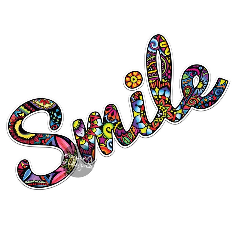Smile Sticker Colorful Design Bumper Sticker Laptop Decal | Etsy