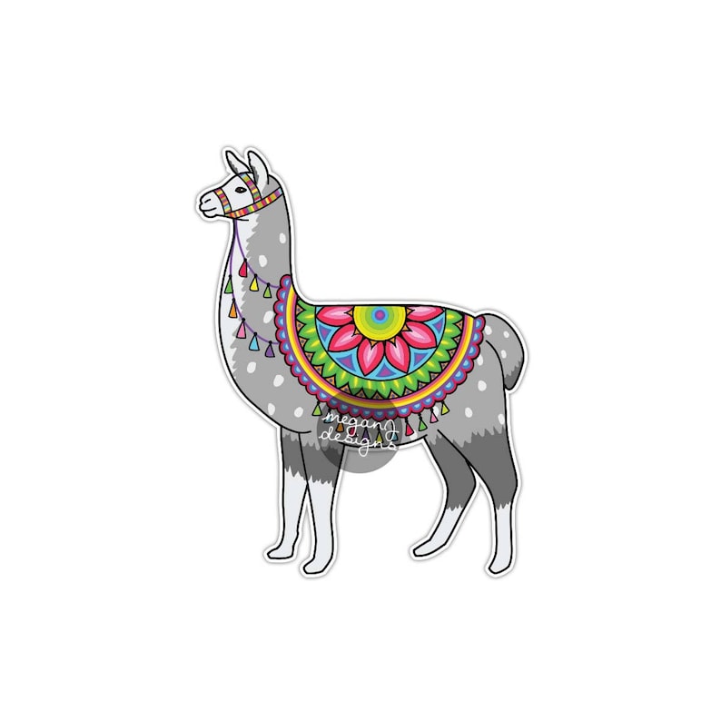 Llama Sticker Colorful Alpaca Bumper Sticker Laptop Decal | Etsy