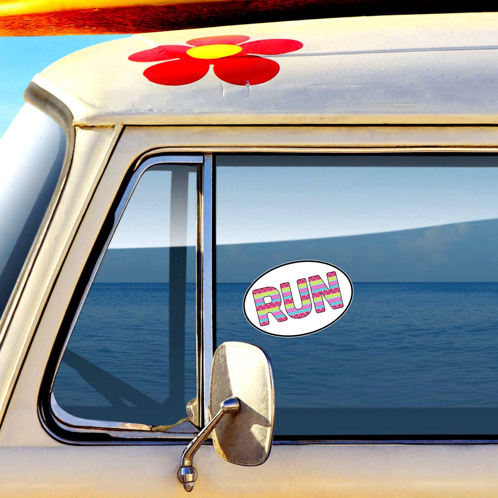 Girly Run Car Sticker - Runner Marathon Car Decal Oval Vinyl Window ...