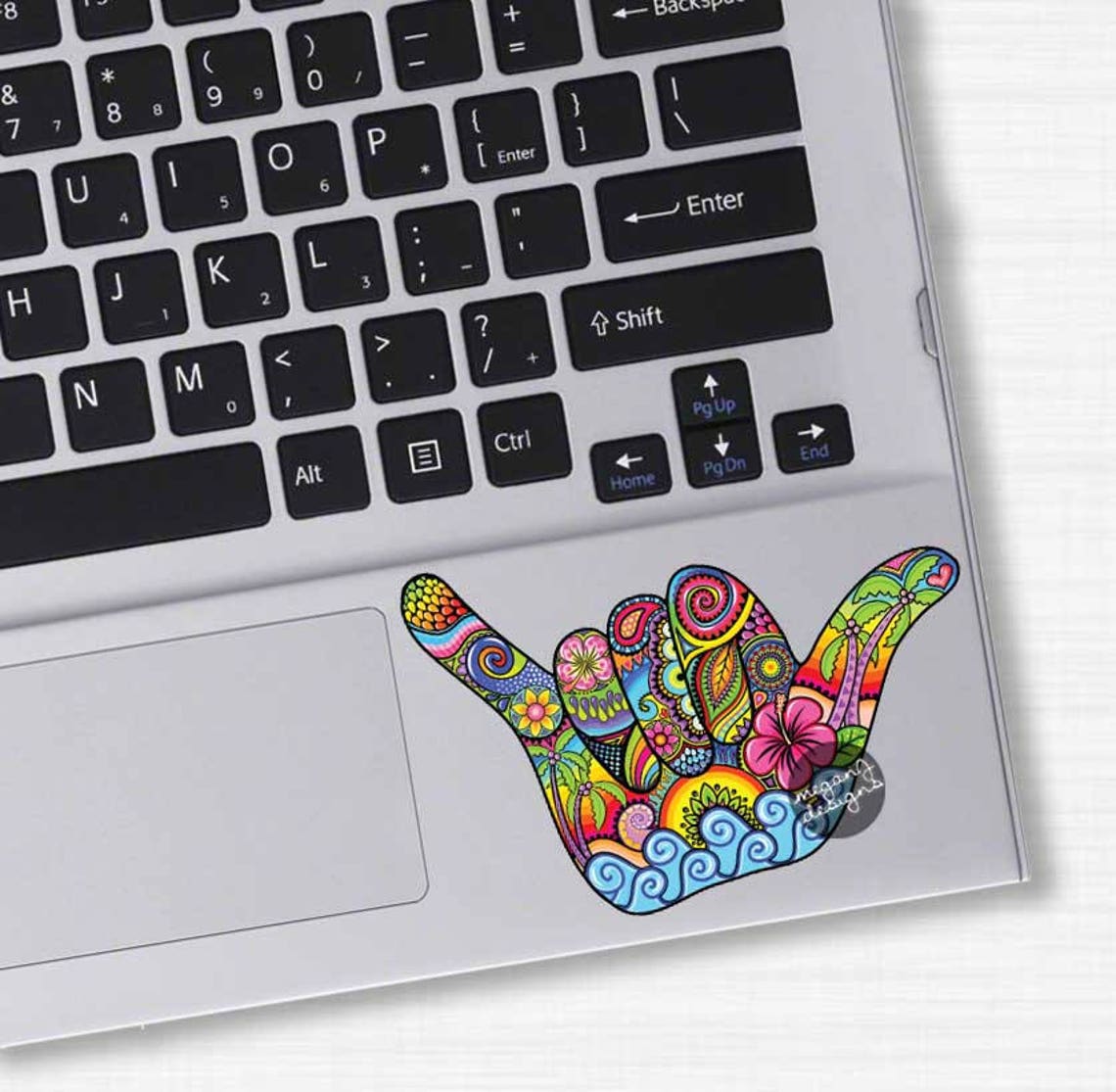 Small Shaka Sign Hang Loose Hand Sticker Hawaii Decal Colorful | Etsy