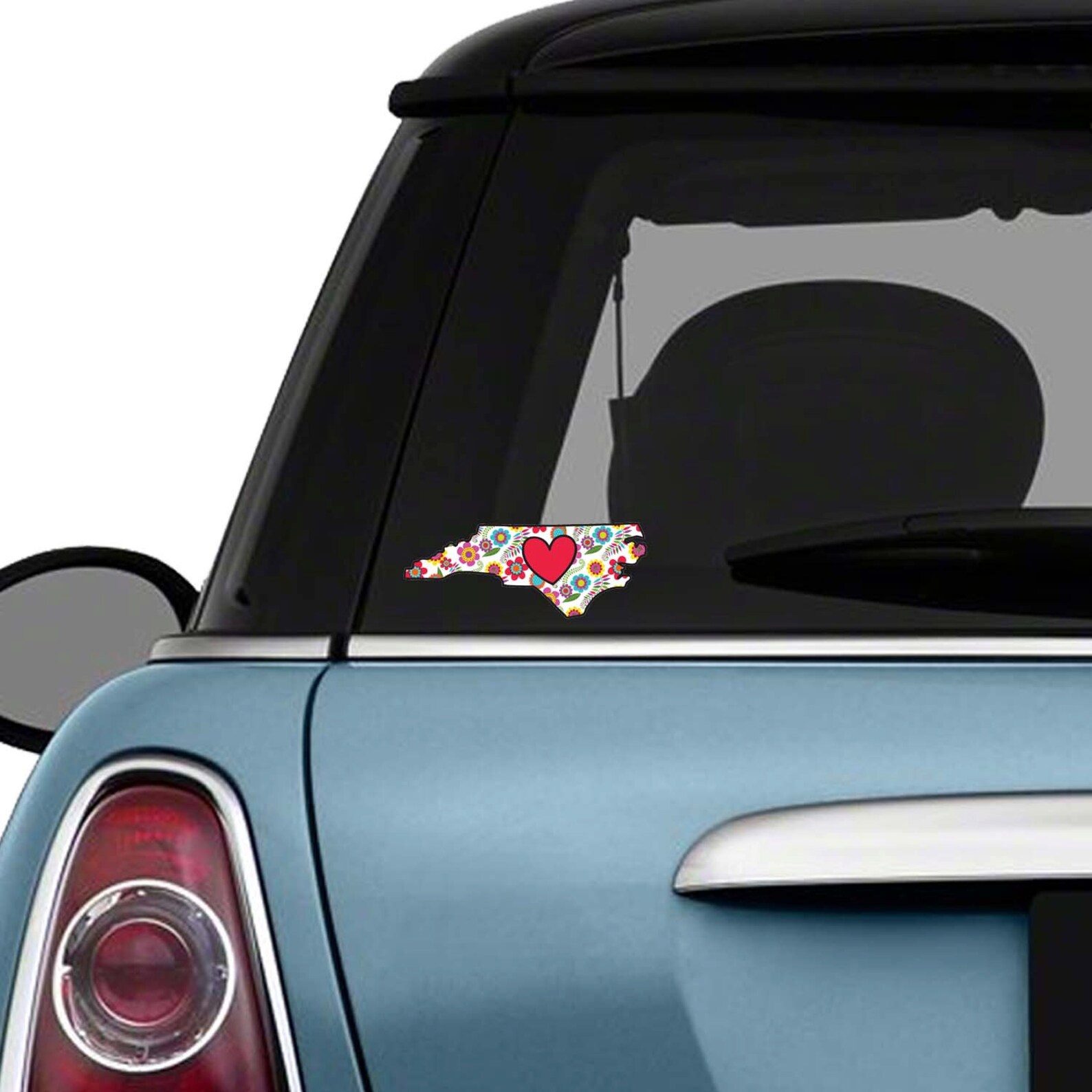 Floral North Carolina Decal - Colorful Flower NC Bumper Sticker Red ...
