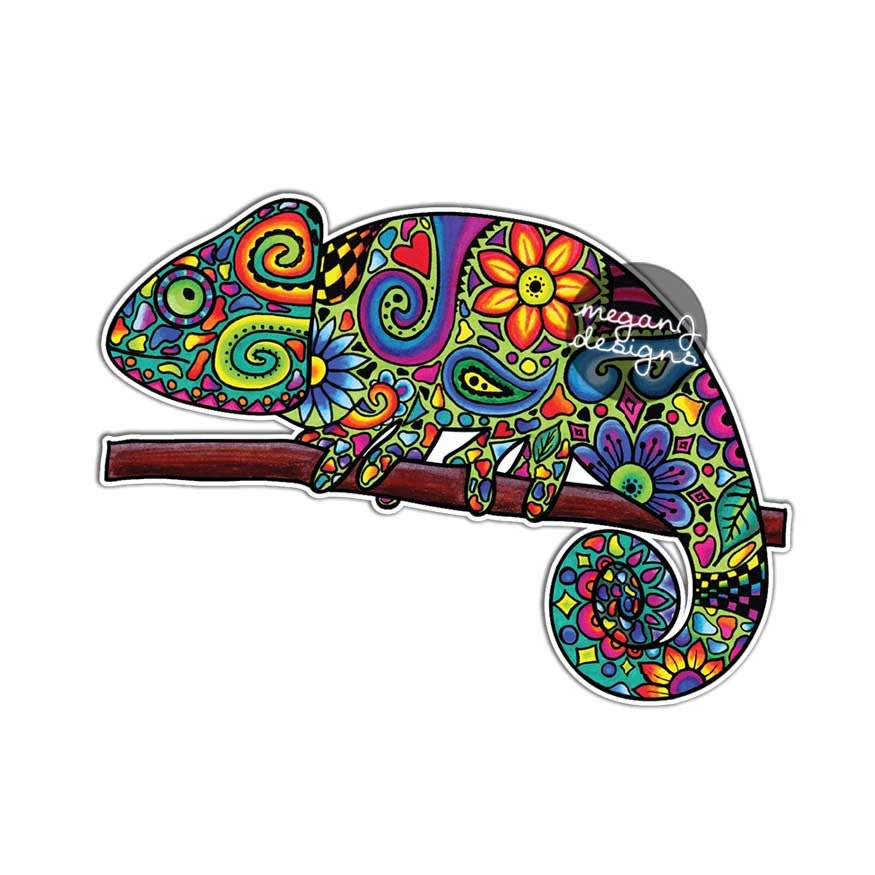 Chameleon Car Sticker Colorful Design Bumper Sticker Laptop | Etsy