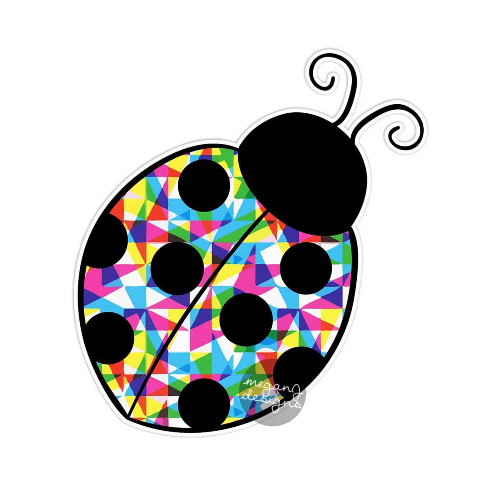 Ladybug Sticker Colorful Geometric Triangle Vinyl Waterproof - Etsy