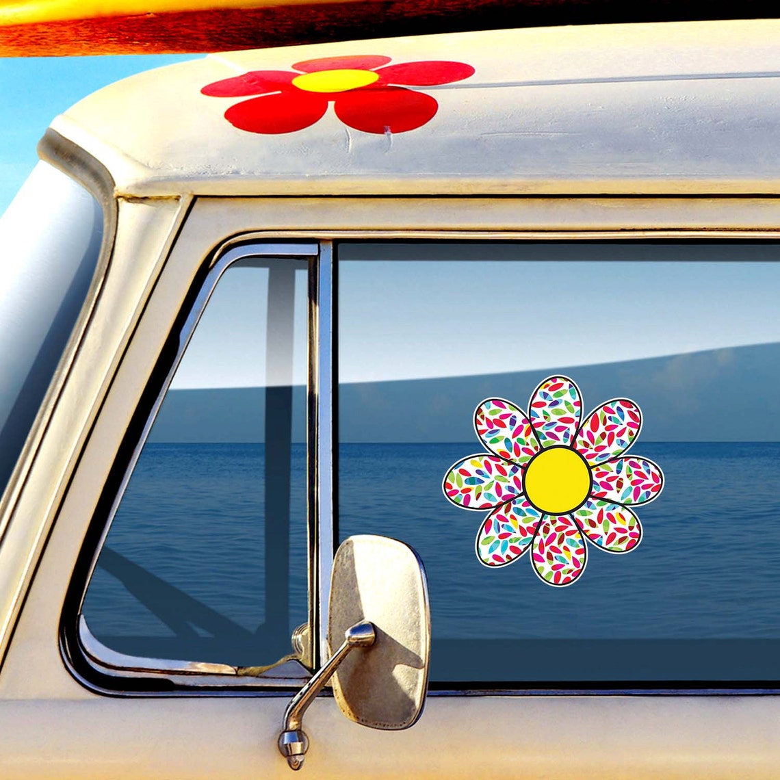 Daisy Flower Car Decal Cute Colorful Floral Bumper Sticker | Etsy