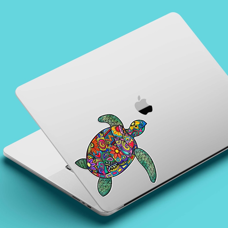 Sea Turtle Sticker - Car Decal Colorful Watercolor Bumper Sticker ...