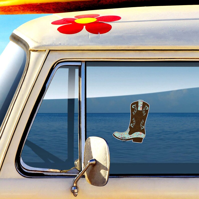 Cowgirl Boot Sticker Car Decal Laptop Decal Bumper Sticker | Etsy