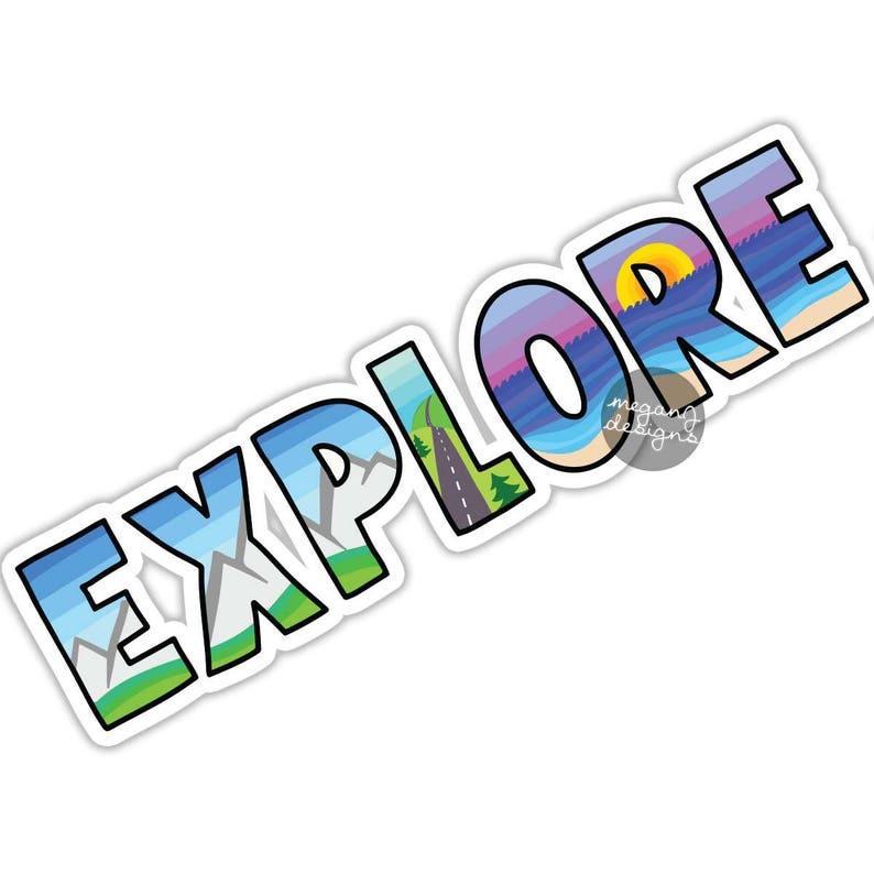 Explore Sticker Travel Nature Decal Colorful Car Decal Laptop - Etsy