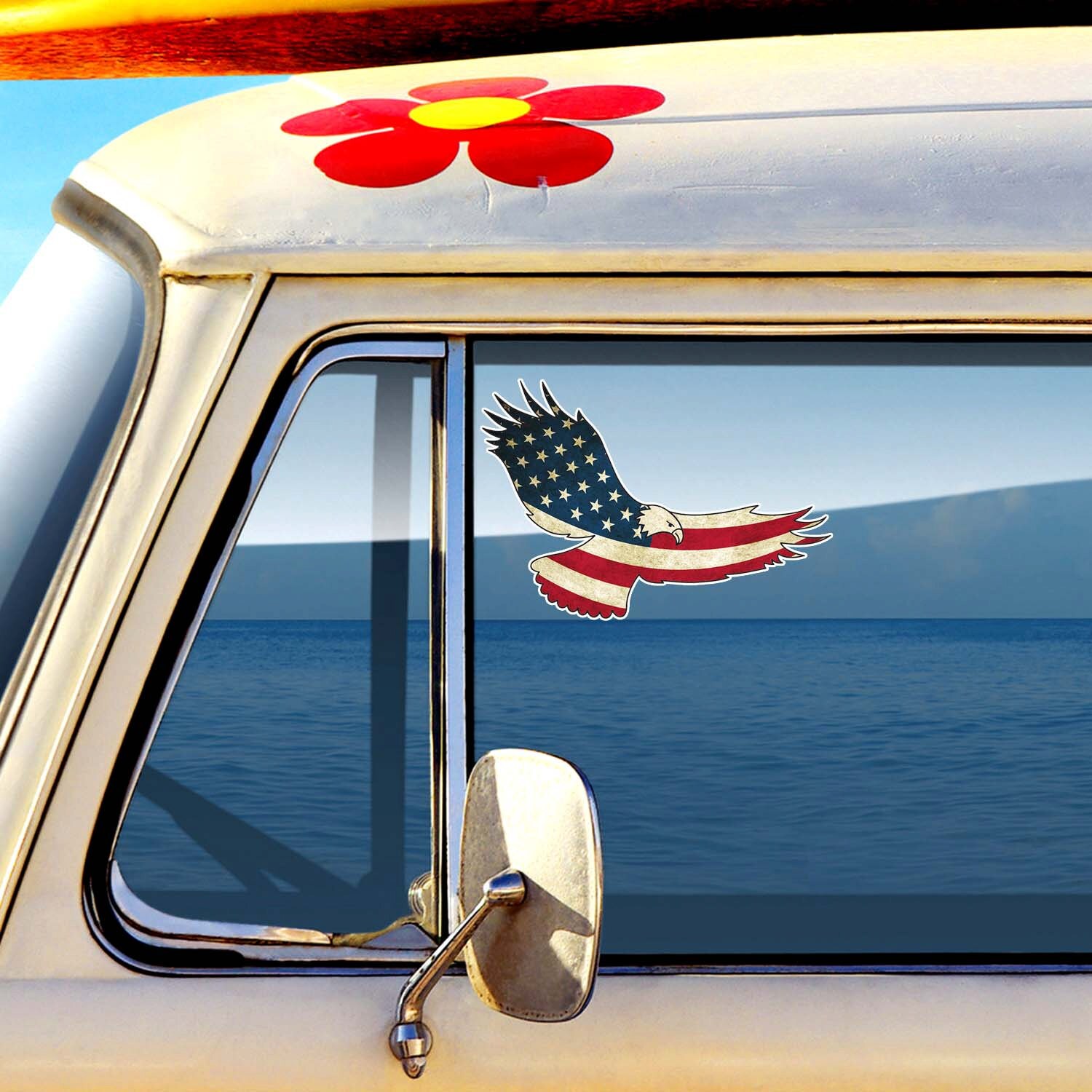 American Flag Eagle Car Decal Sticker: Patriotic USA Bumper | Etsy