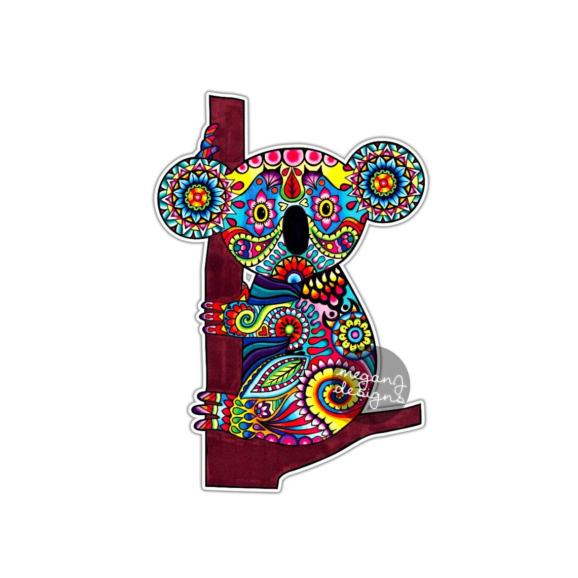 Koala Sticker Colorful Design Car Decal Bumper Sticker | Etsy