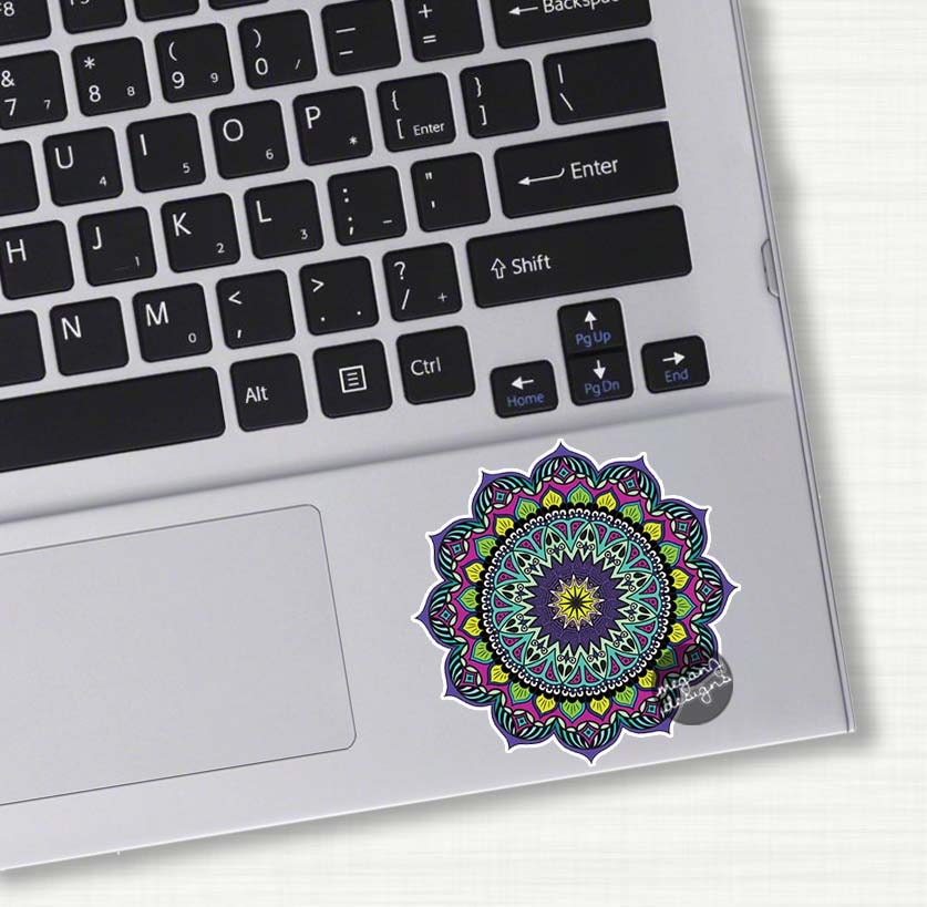Small Earthy Mandala Sticker Colorful Car Decal Vinyl Bumper | Etsy