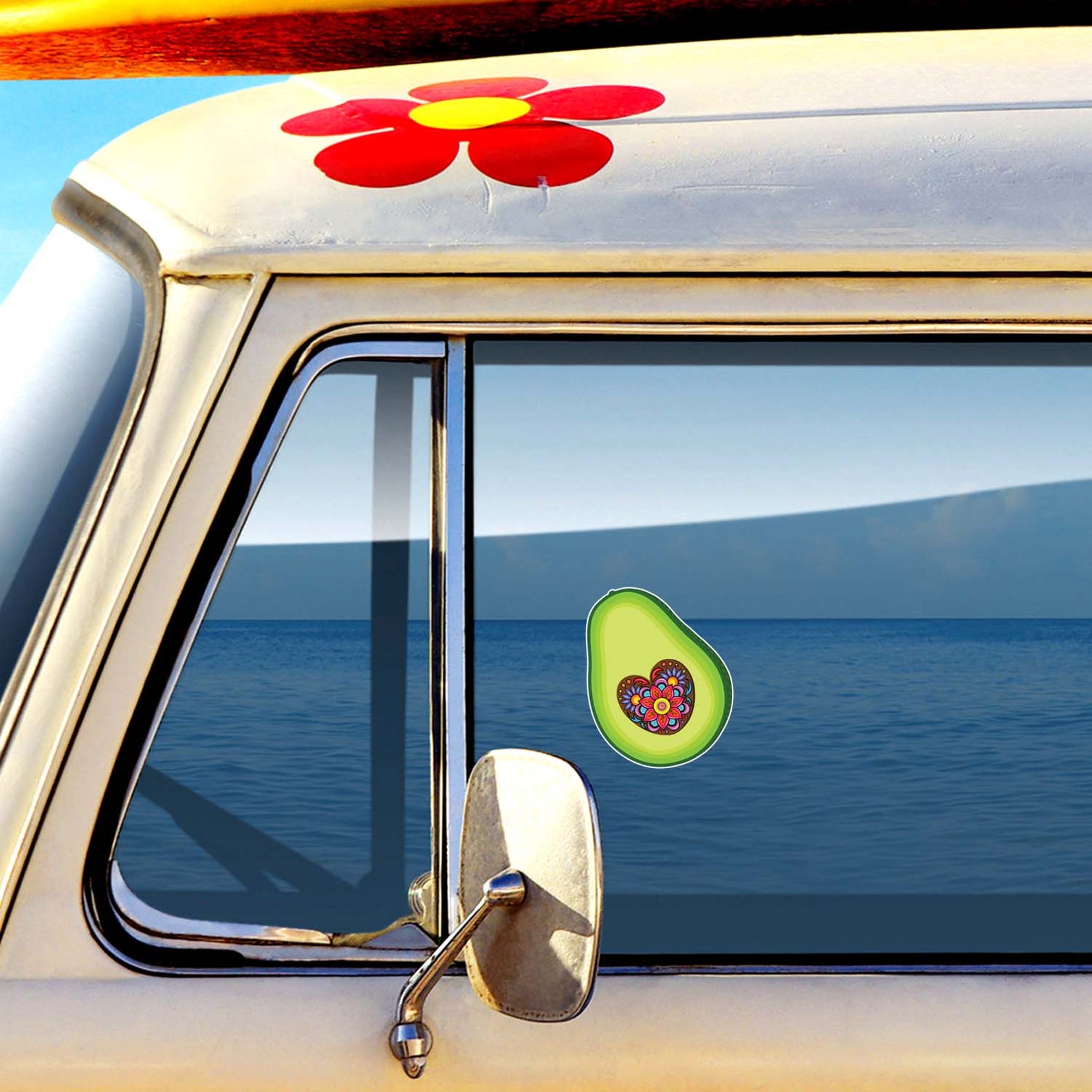Avocado Sticker - Colorful Avo Heart Fruit Bumper Sticker Laptop Decal ...