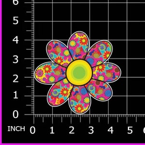Floral Daisy Sticker - Cute Flower Bumper Sticker Hippie Boho Laptop ...