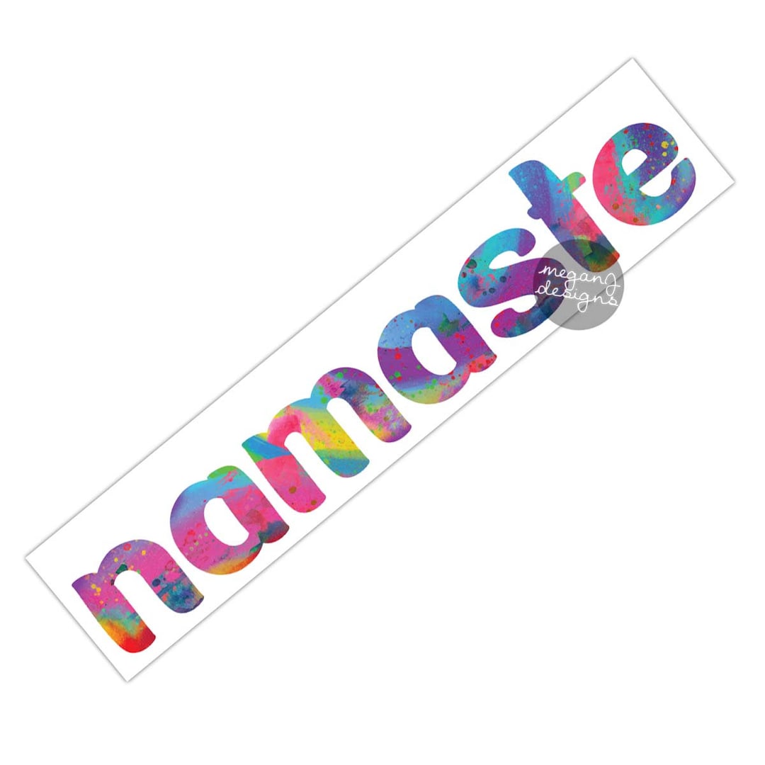 Namaste Sticker - Colorful Yoga Car Decal Vinyl Bumper Sticker ...