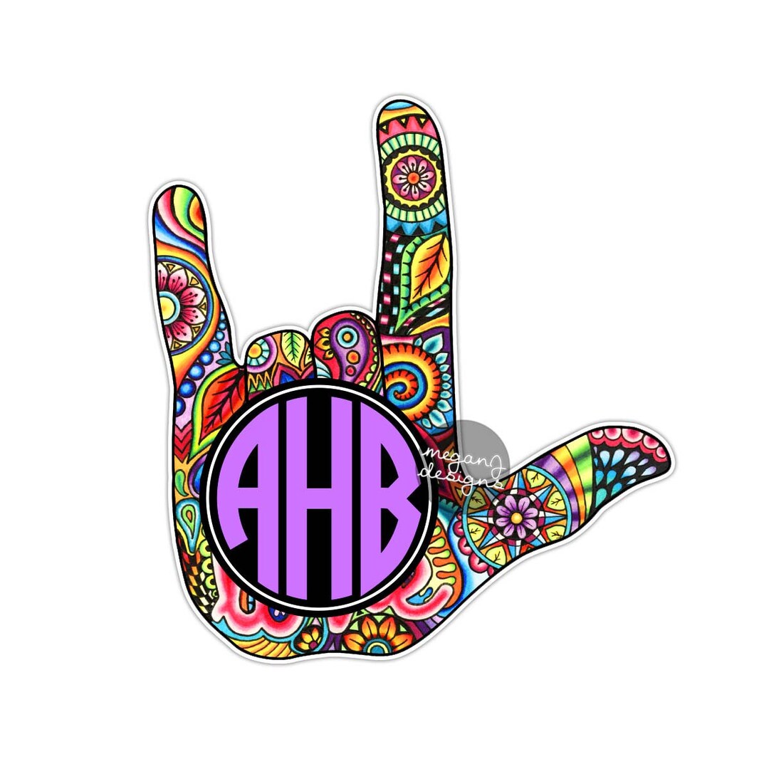 Custom Love Sign Sticker - Colorful Design Cute Car Decal Personalized ...