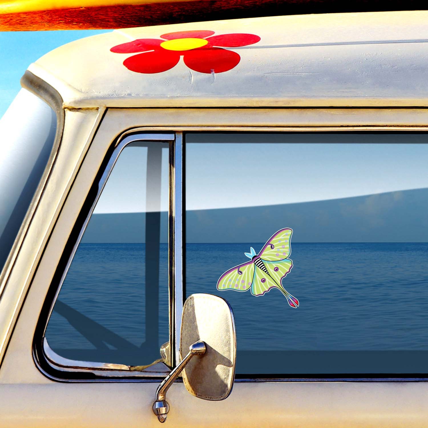 Luna Moth Sticker - Colorful Car Decal Vinyl Bumper Sticker Hippie Boho ...