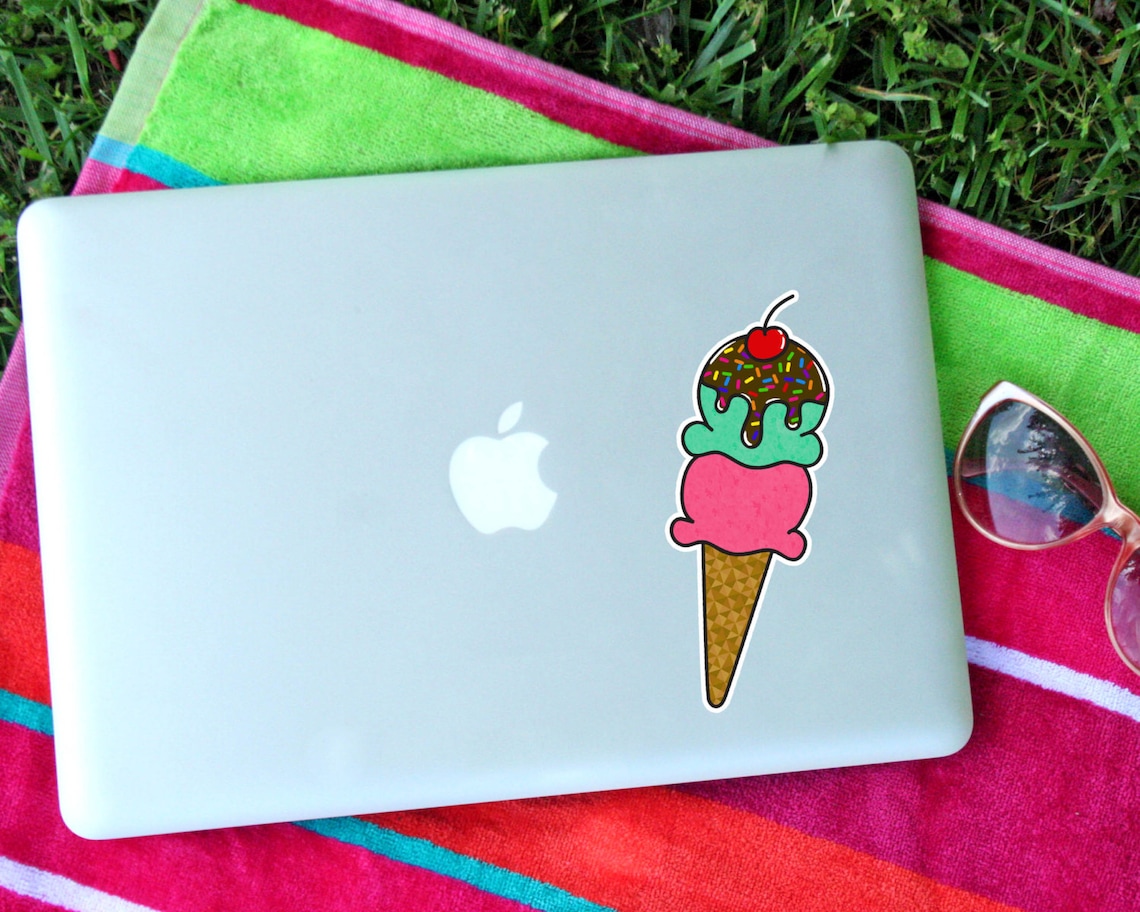 Ice Cream Cone Car Window Decal Bumper Sticker Ice Cream Scoop - Etsy