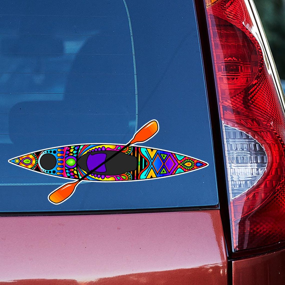 Kayak Sticker - Colorful Waterproof Vinyl Bumper Sticker Kayaking ...