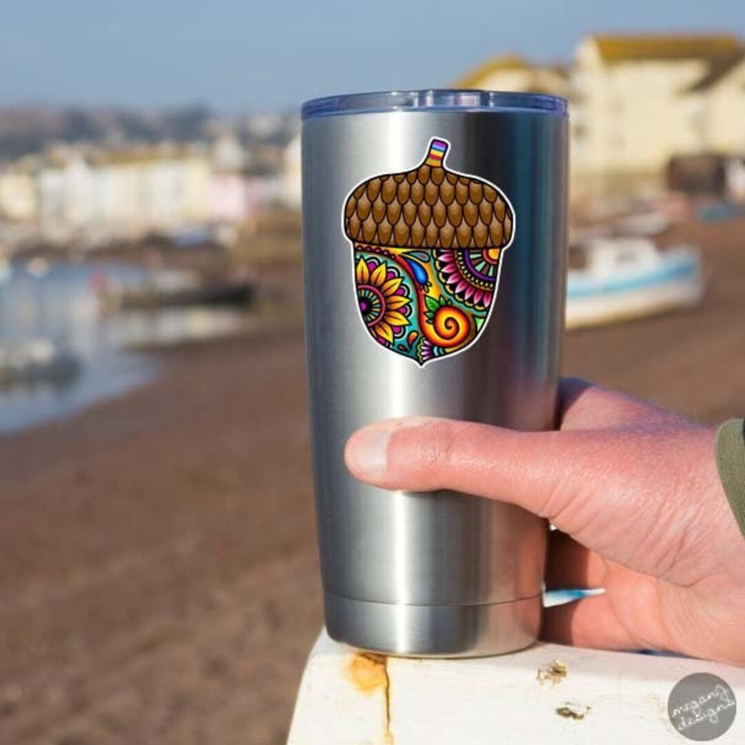 Acorn Laptop Sticker - Colorful Car Decal Nature Fall Autumn Trees ...