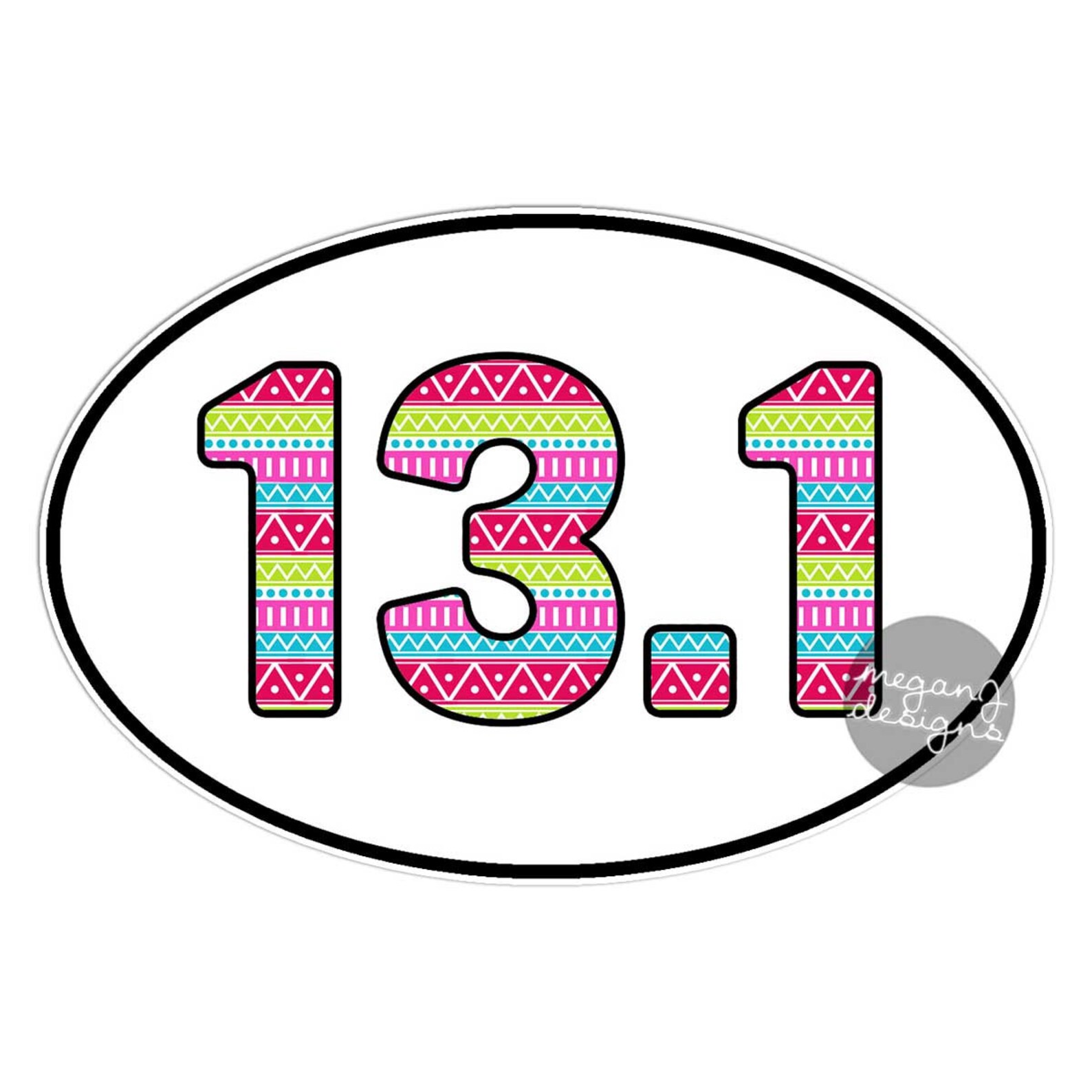 13.1 Half Marathon Sticker Runner Marathon Car Decal Oval | Etsy