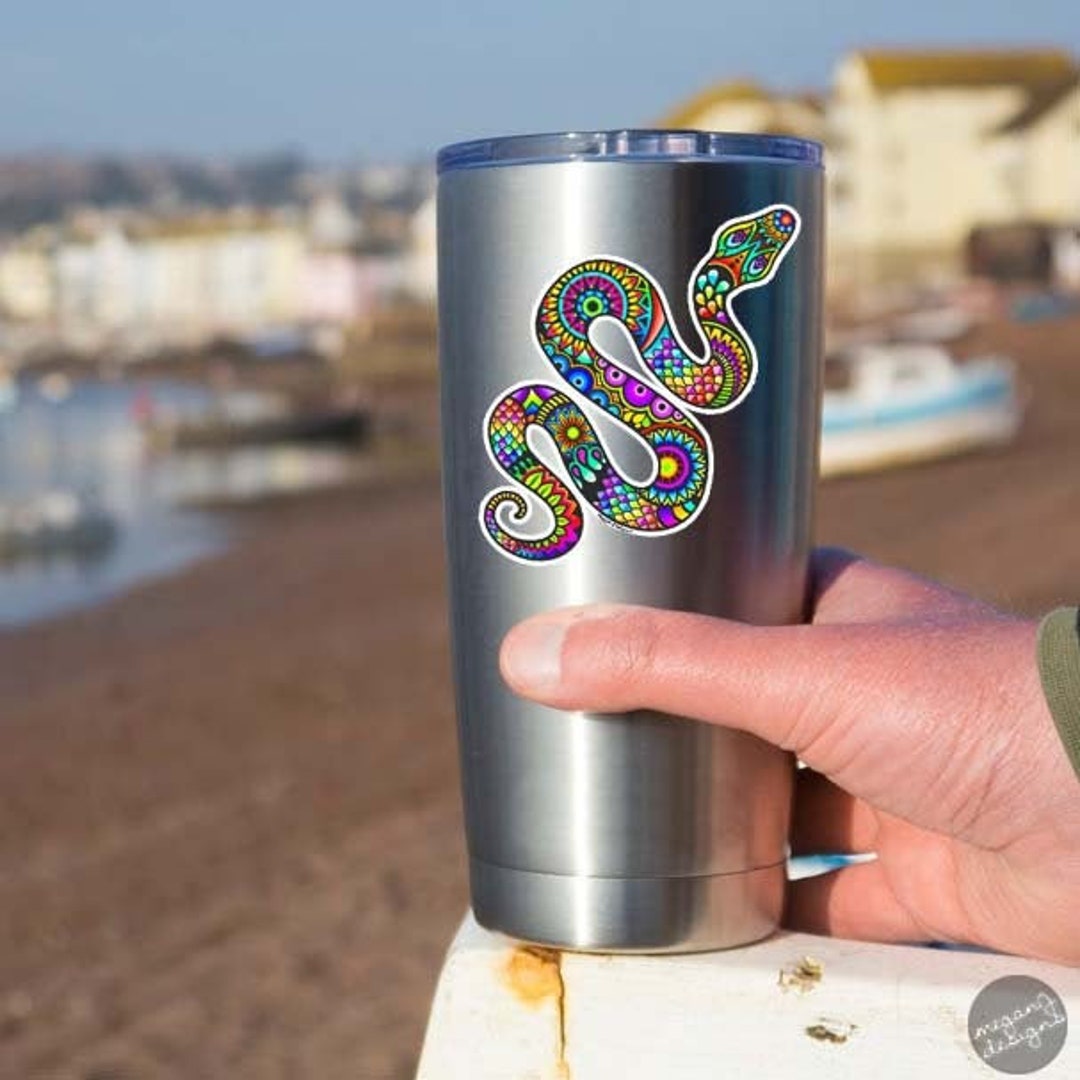 Snake Laptop Sticker - Colorful Bumper Sticker Reptile Laptop Decal ...