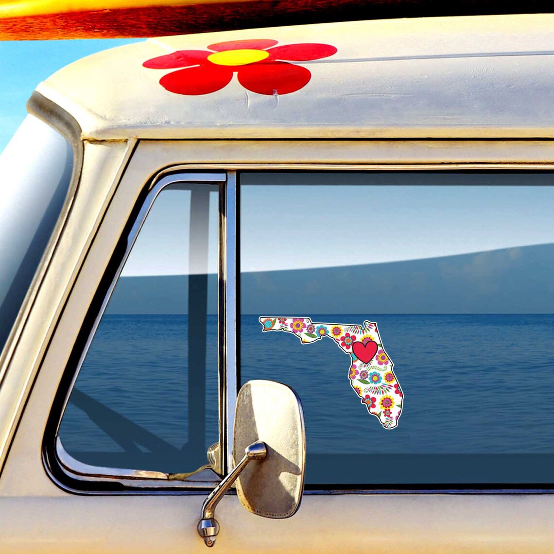 Floral Florida State Decal Colorful Flower FL Bumper Sticker - Etsy