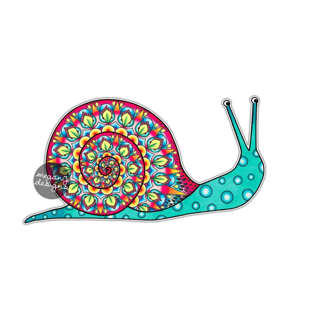 Snail Sticker - Colorful Car Decal Multicolor Laptop Decal Wall Art ...