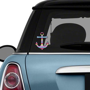 Anchor Car Decal Sticker: Colorful Summer Tribal Pattern Nautical Beach ...
