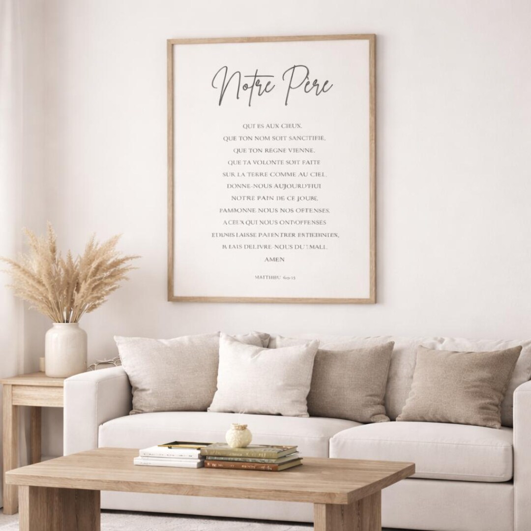 Our Father Prayer (french) – Christian Wall Art Printable, Faith-based ...