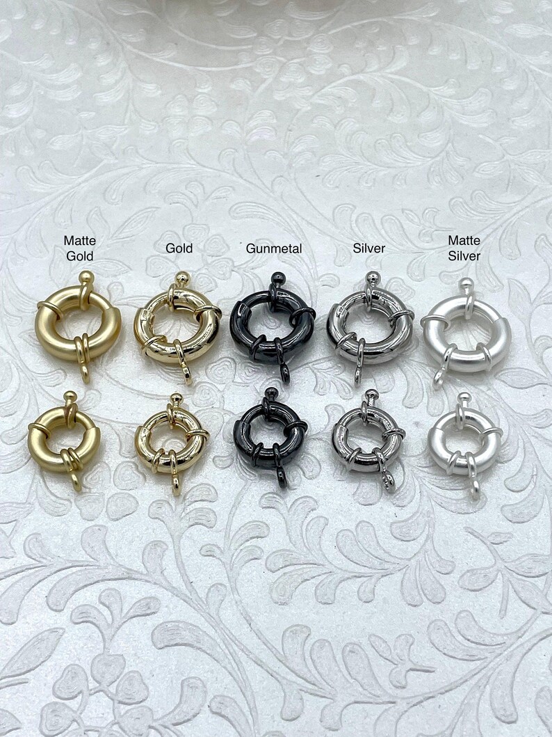 Brass Round Spring Ring Clasp With Open Jump Ring Spring Gate Clasp ...