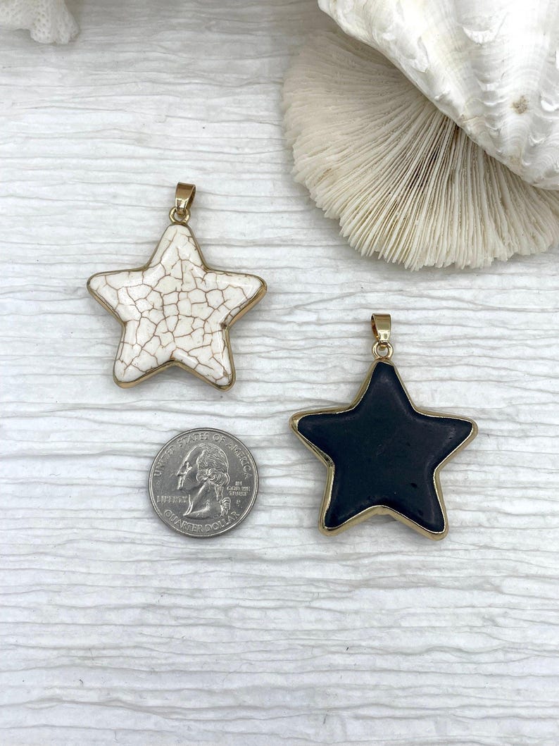 Gold Soldered Howlite Star Pendant, Jewelry Charm - Etsy