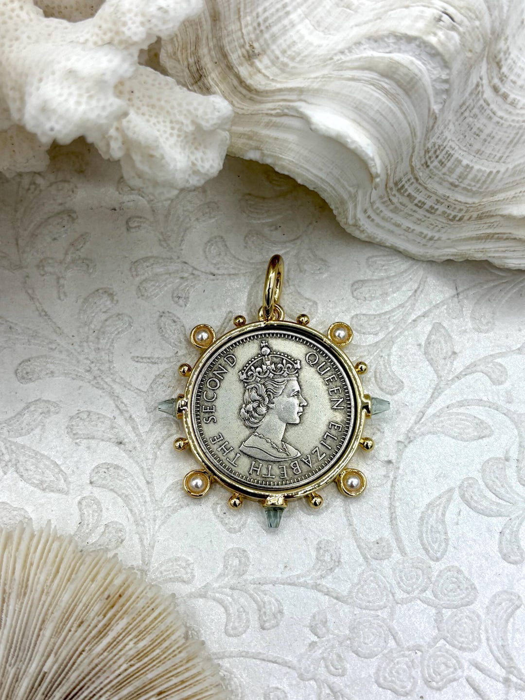 Queen Elizabeth II Coin Pendant, Queen Elizabeth II Coin With Bezel ...