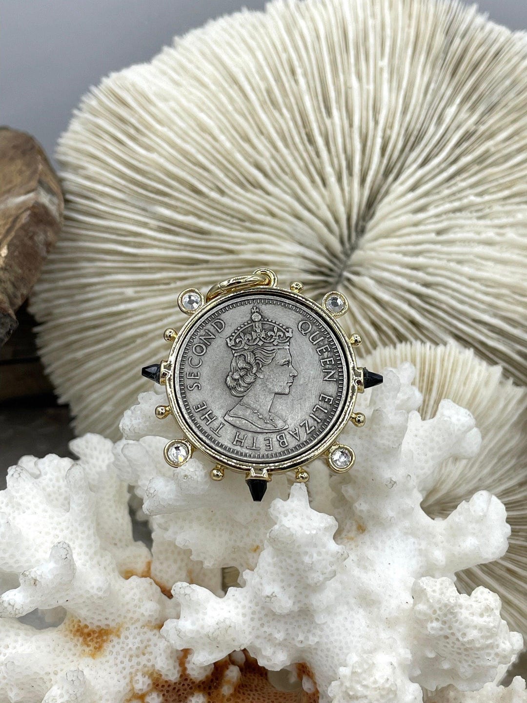 Queen Elizabeth II Coin Pendant, Royal Coin Pendant, Queen Coin Pendant ...