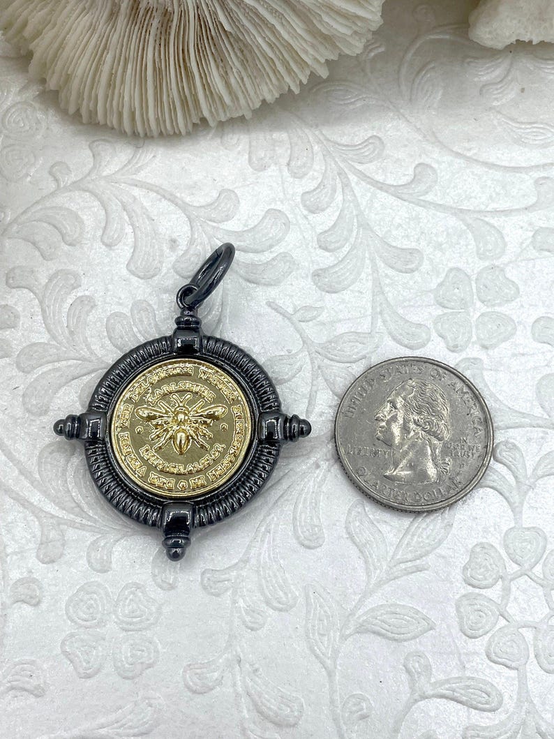 French Bee Coin Pendant, Gold Replica Jewelry, Fast Ship - Etsy