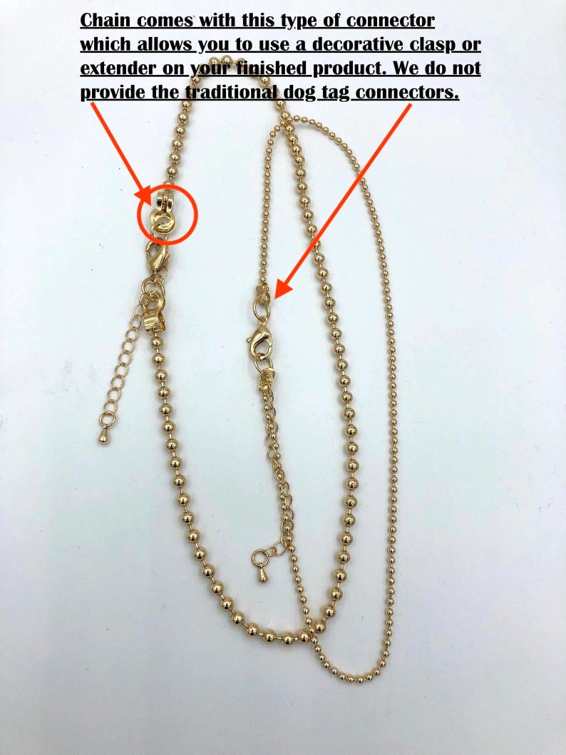 Gold Plated Ball Chain Connectors, DIY Jewelry Making, 2.3-8mm - Etsy