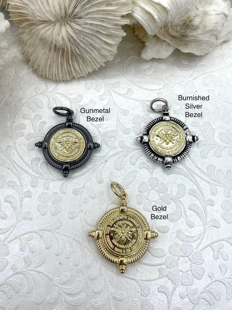 French Bee Coin Pendant, Gold Replica Jewelry, Fast Ship - Etsy