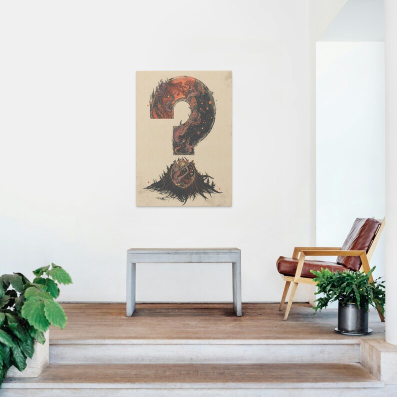 Mystical Question Mark Print – Surreal Celestial Home Decor (digital ...