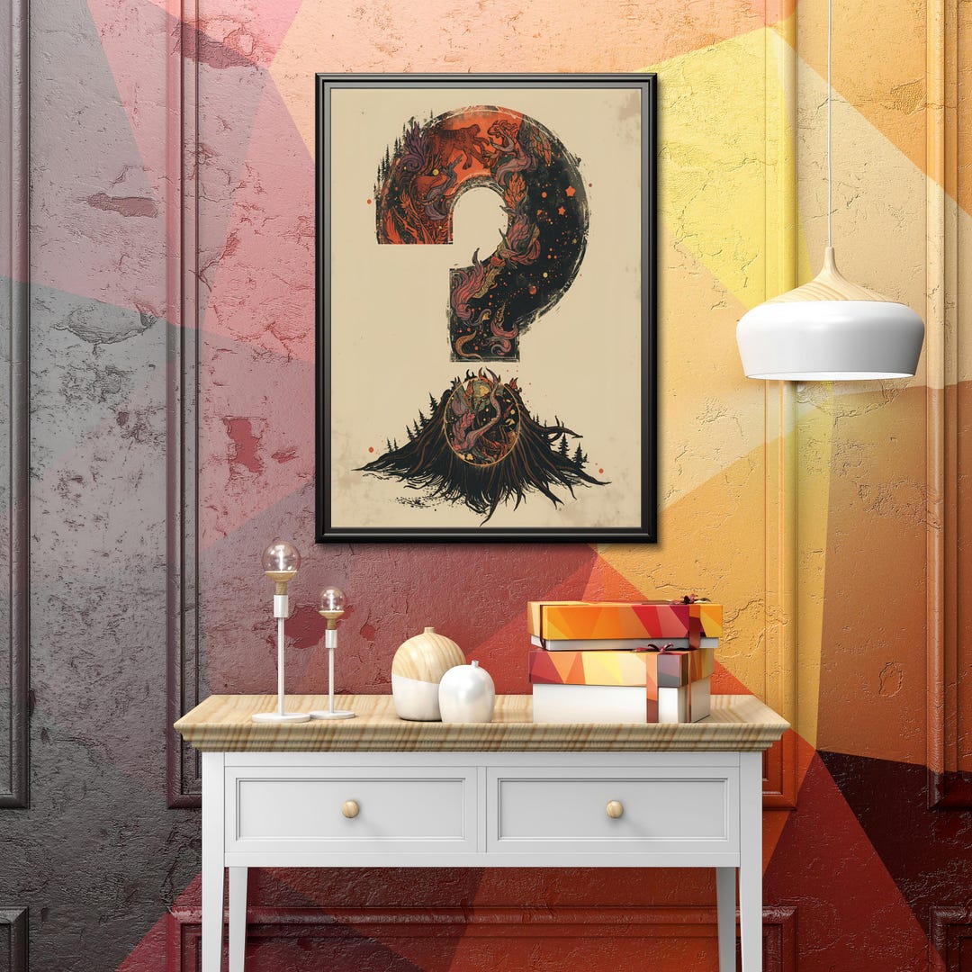 Mystical Question Mark Print – Surreal Celestial Home Decor (digital ...