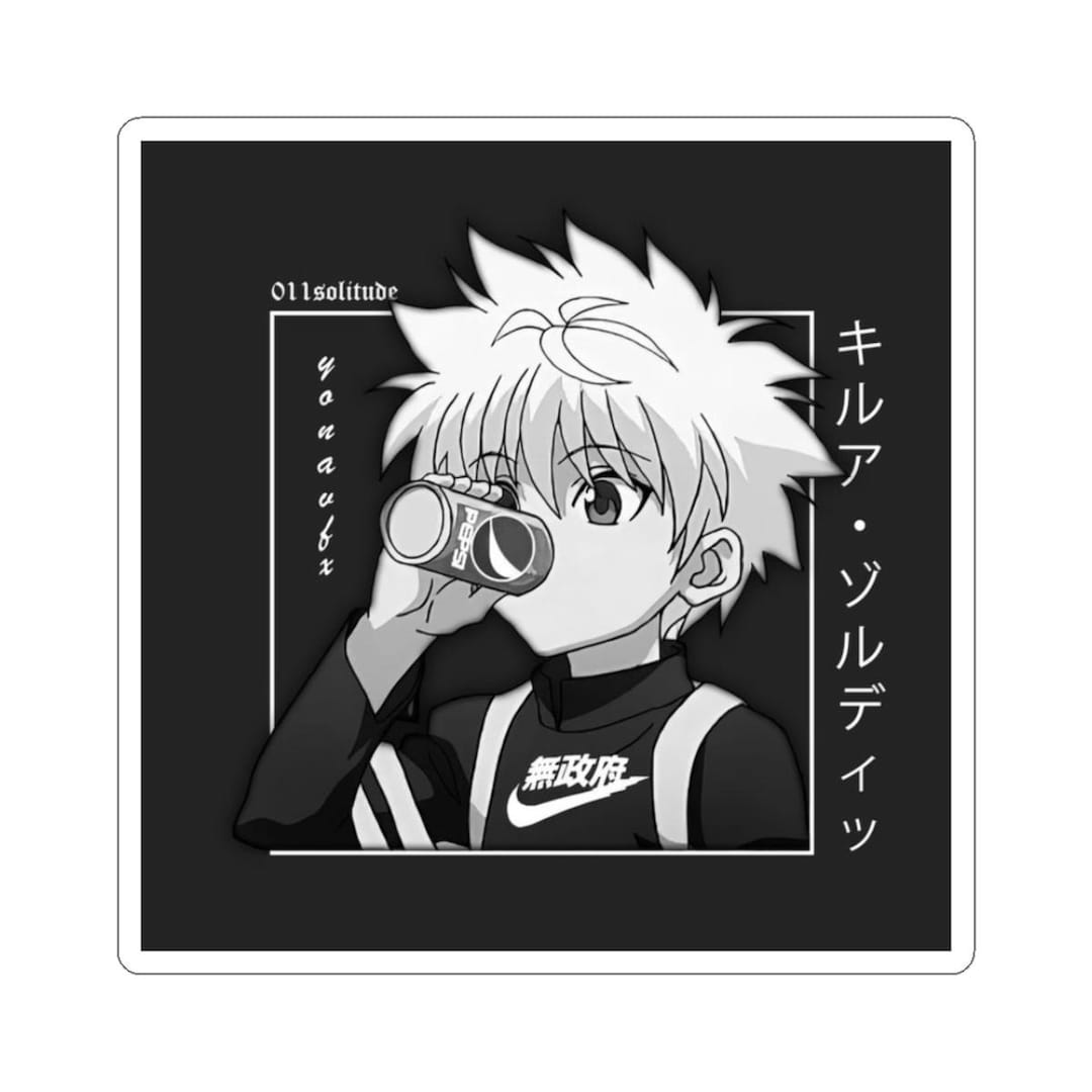 Killua Drinking Soda Sticker | Killua-inspired Kiss-cut Sticker ...