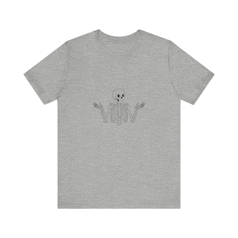 Shrugging Skeleton Tee | Minimal Halloween Skeleton Illustration - Etsy UK