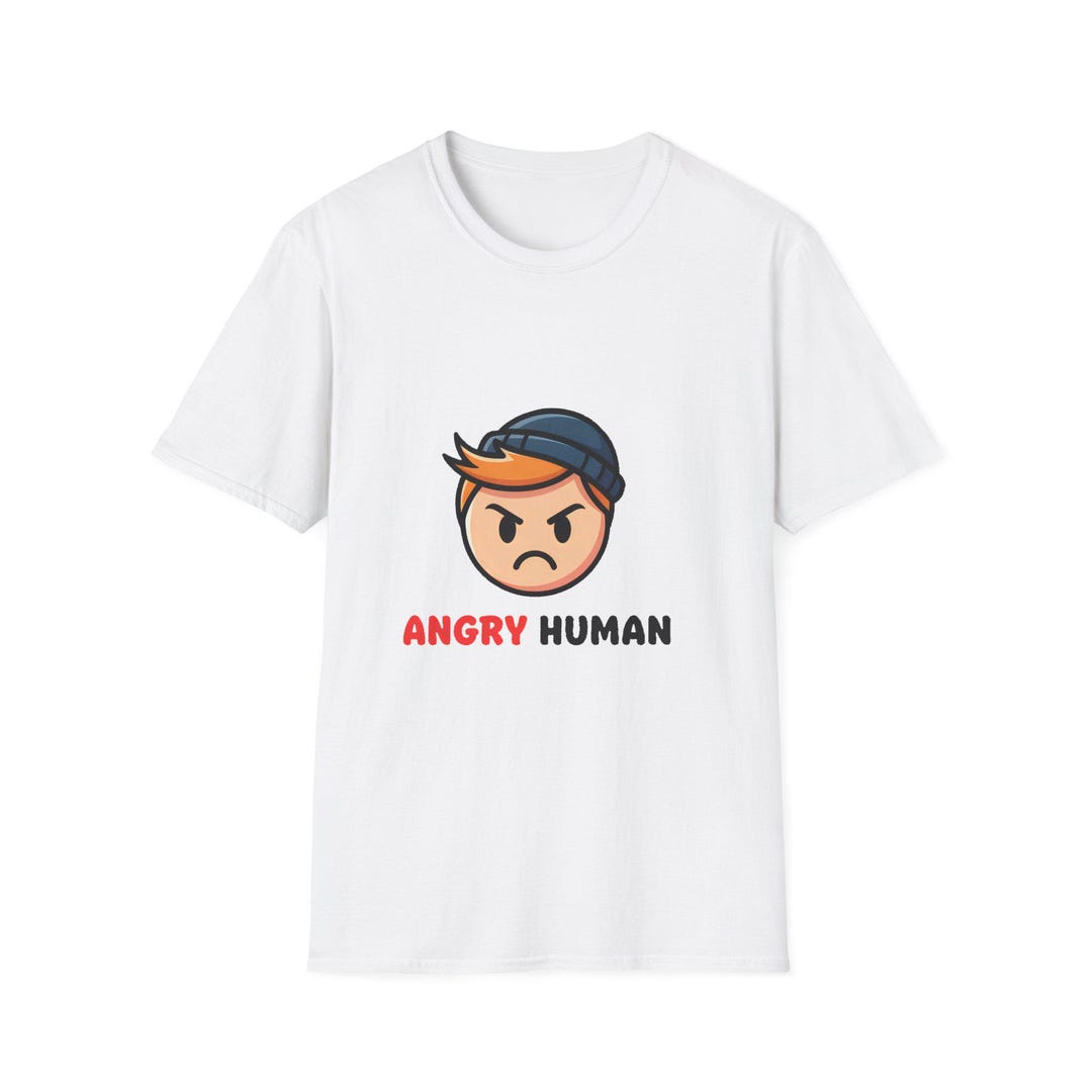 Angry Human Emoji T-shirt | Angry Face Cartoon Tee - Etsy