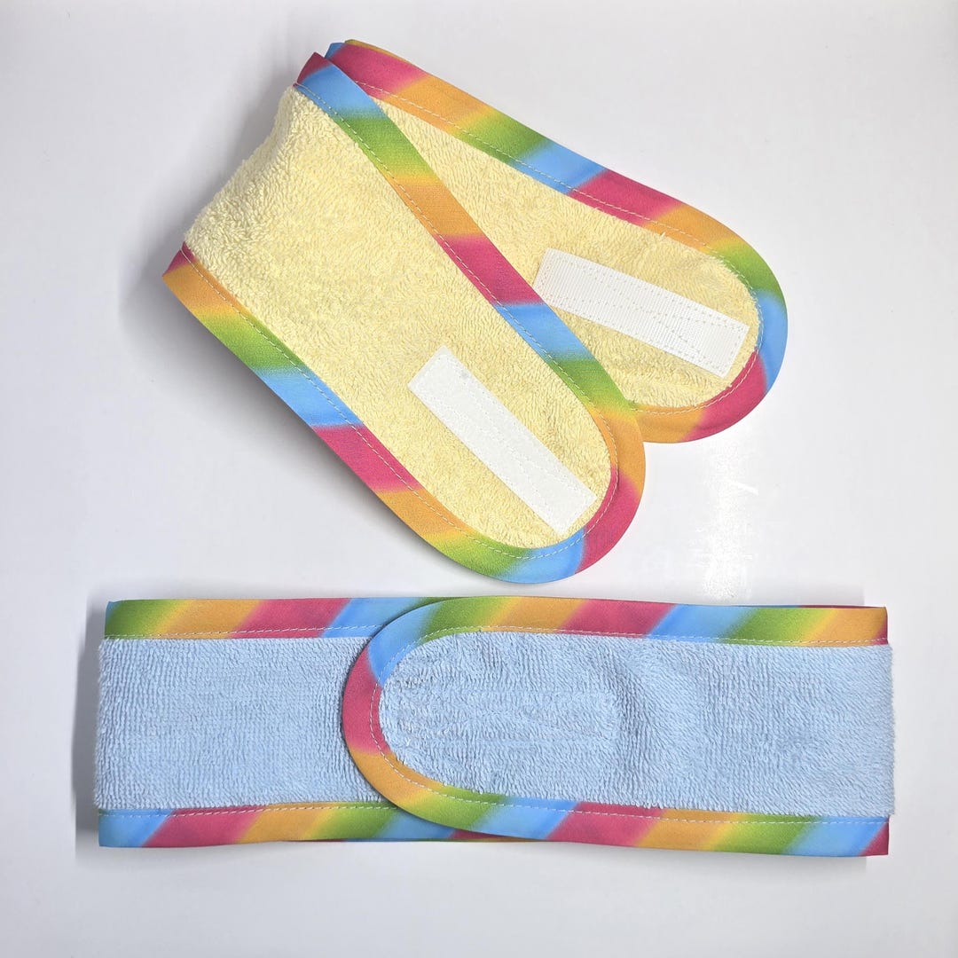 26.5in Terry Cloth Skin Care Spa Headband:absorbent Cotton Band.hair ...